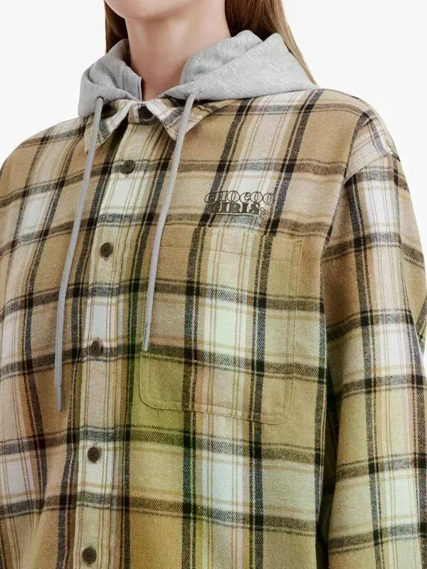 CHOCOOLATE Hooded Check-pattern Jacket - Brown