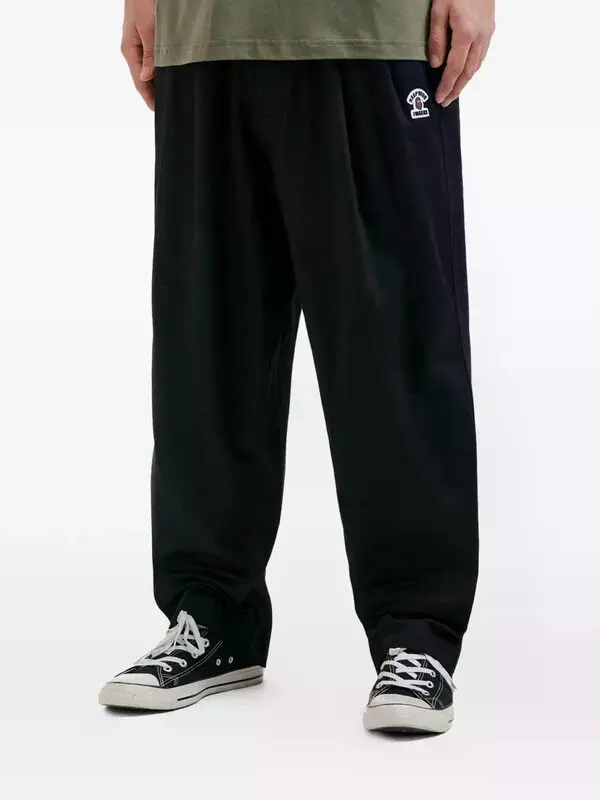 FINGERCROXX Elasticated-waistband Logo-patch Trousers