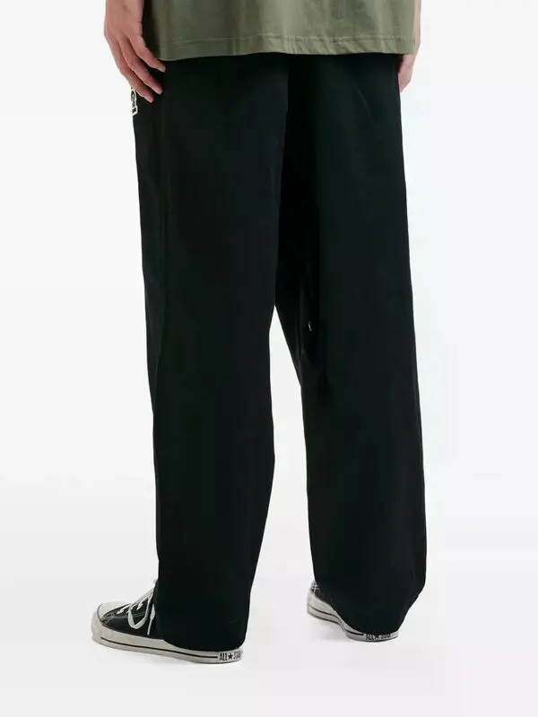 FINGERCROXX Elasticated-waistband Logo-patch Trousers