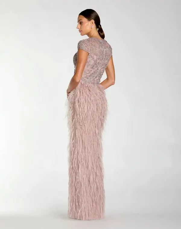 MAC DUGGAL COLLECTION Embellished Feather Gown