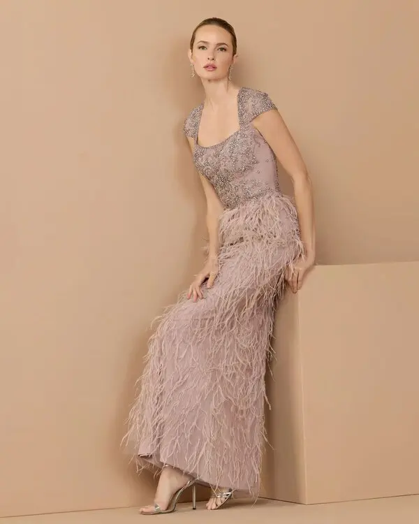 MAC DUGGAL COLLECTION Embellished Feather Gown