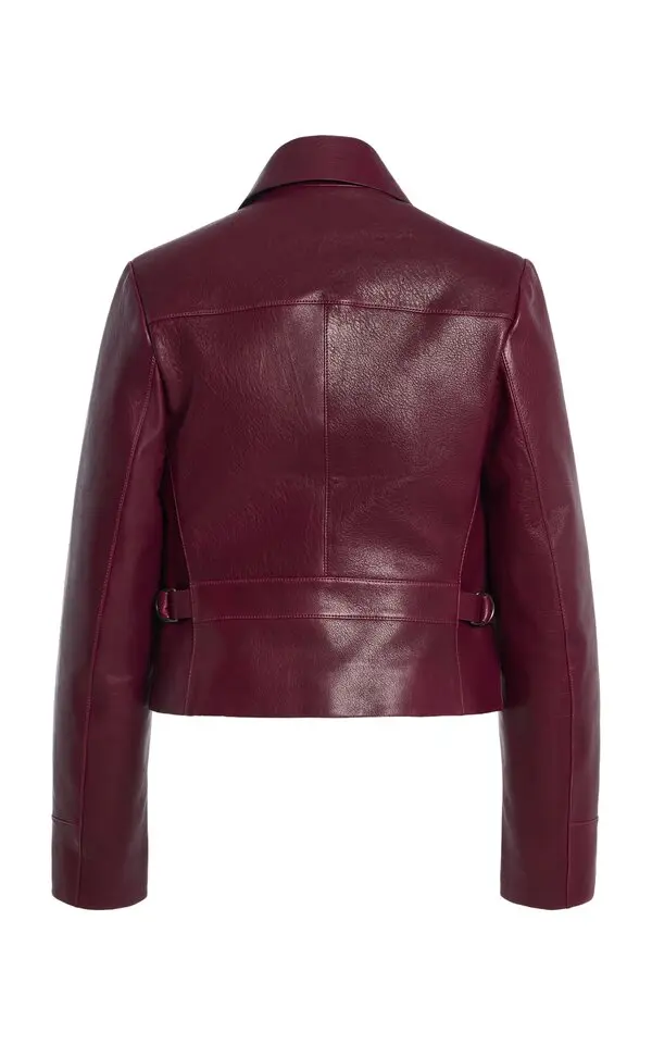 Simkhai Freeman Leather Jacket - Burgundy