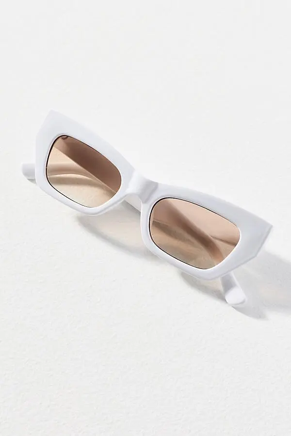 I SEA I-sea Geometric Modern Cat Eye Sunglasses - White