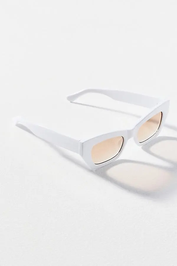 I-SEA Geometric Cat Eye Sunglasses - White