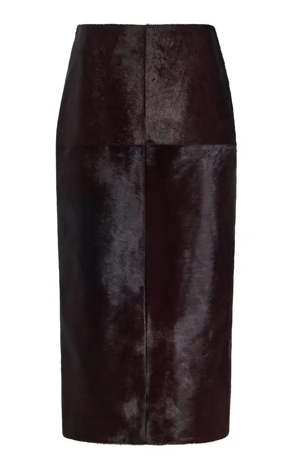 Simkhai Tobiana Leather Midi Skirt - Brown