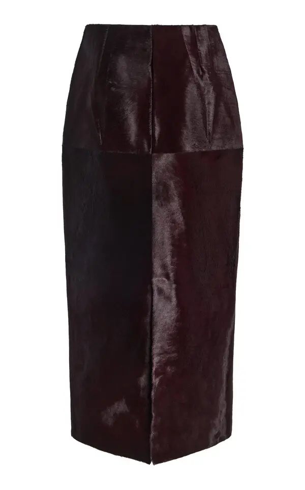 Simkhai Tobiana Leather Midi Skirt - Brown