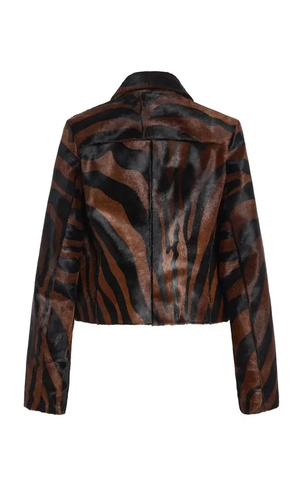 Simkhai Daria Pony Hair Leather Jacket - Print