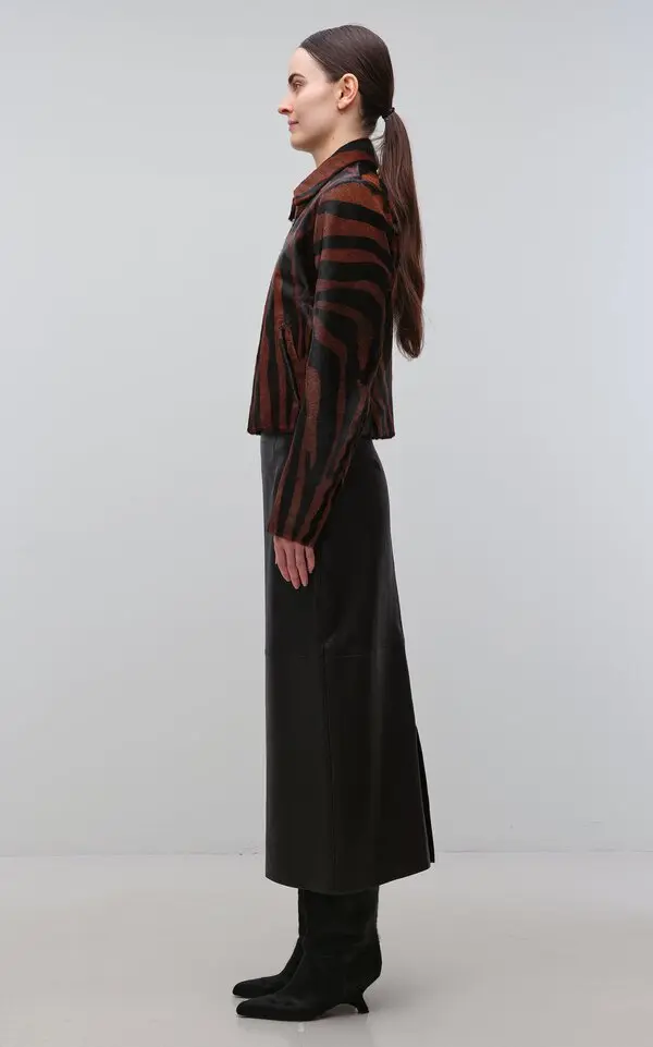 Simkhai Daria Pony Hair Leather Jacket - Print