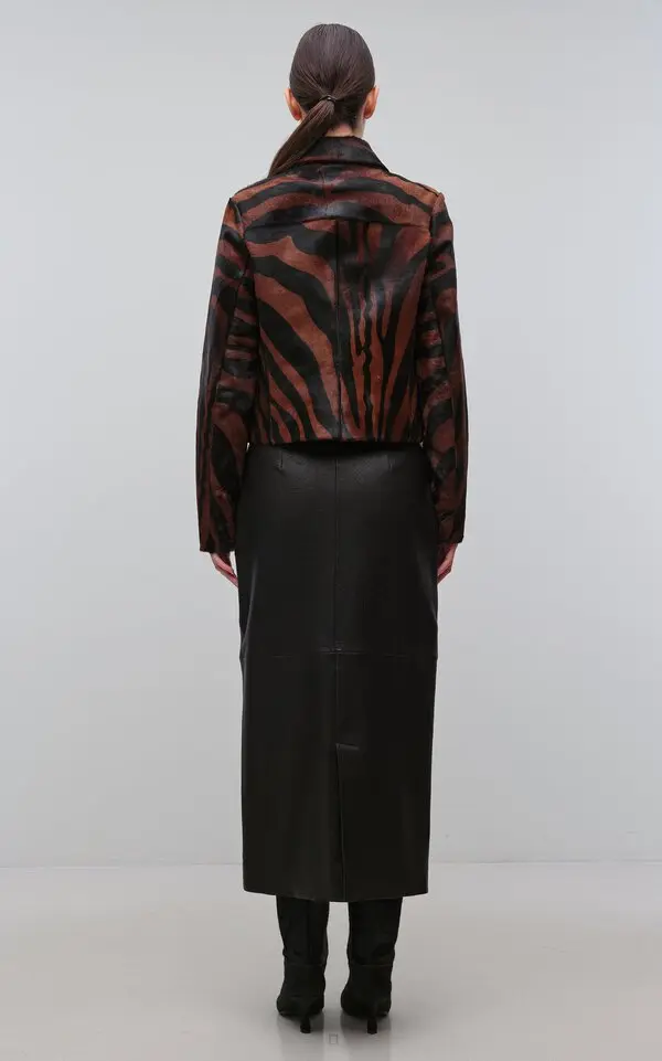 Simkhai Daria Pony Hair Leather Jacket - Print