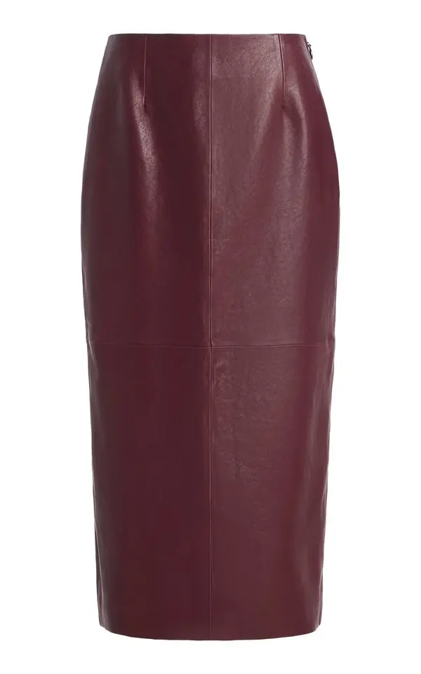Simkhai Leather Midi Pencil Skirt