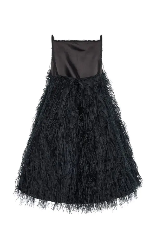 Simkhai Kalla Feather-embellished Mini Dress - Black