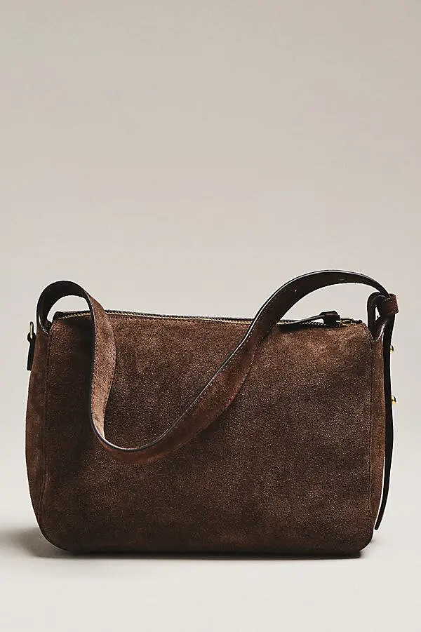 Clare V. Fleurine Shoulder Bag - Chocolate Suede