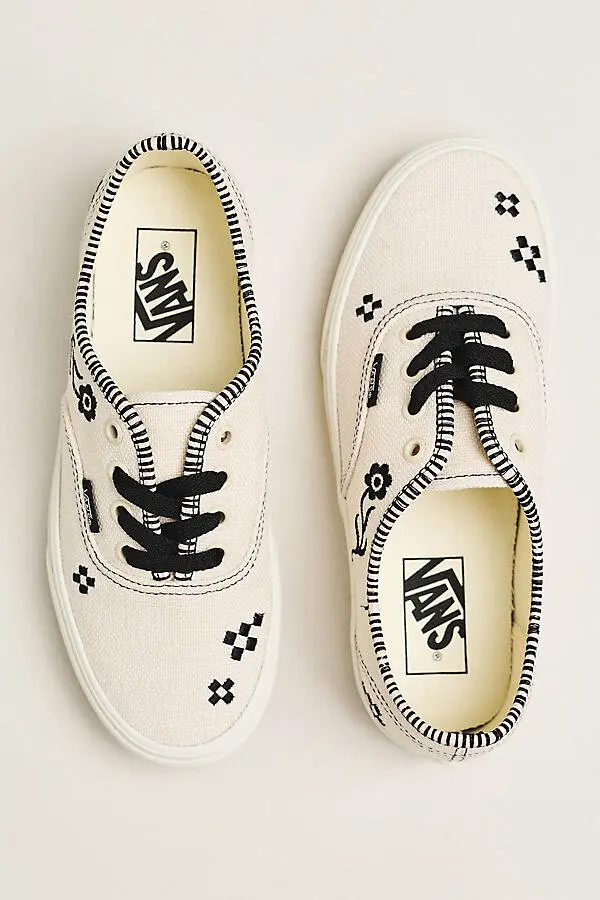 VANS Authentic Embroidered Sneakers - Cream