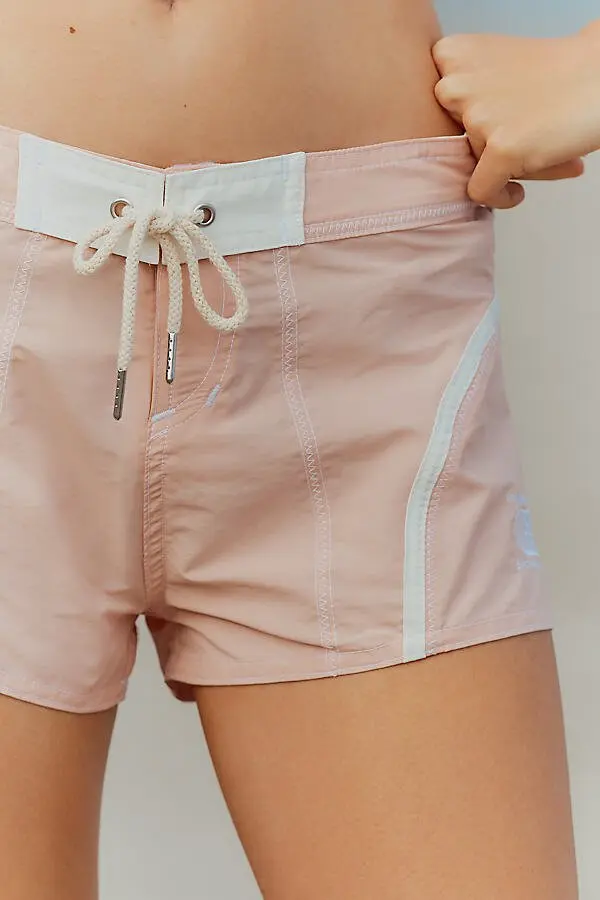 MADE SOME Short Board Shorts - Pale Pink/white