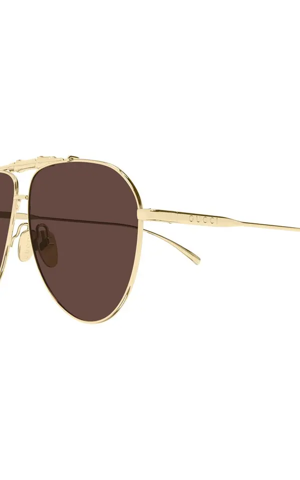 Gucci Aviator-frame Metal Sunglasses