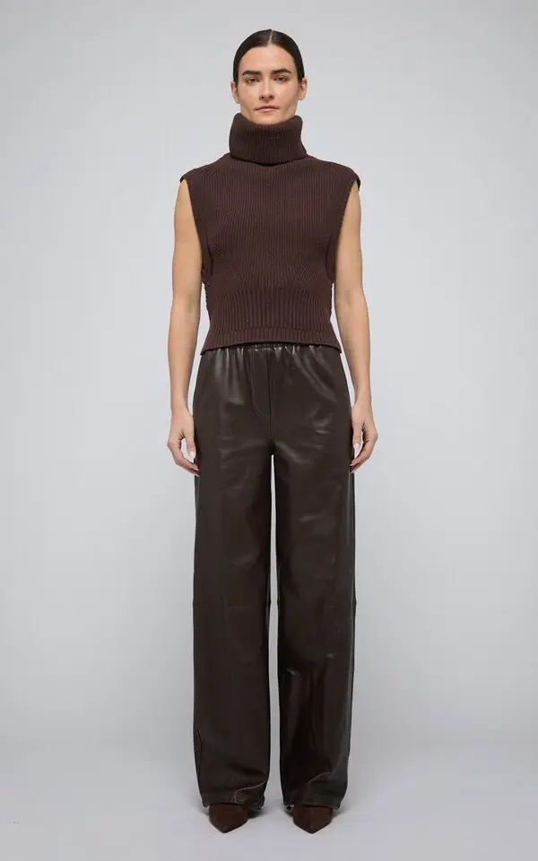 Simkhai Corrine Leather Pants - Brown
