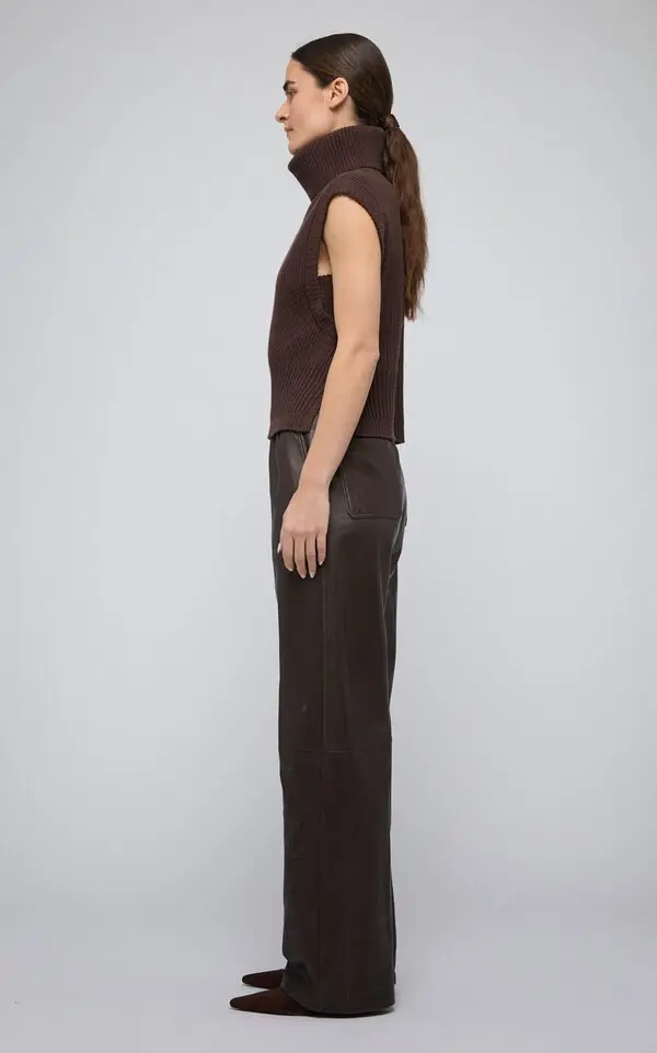Simkhai Corrine Leather Pants - Brown
