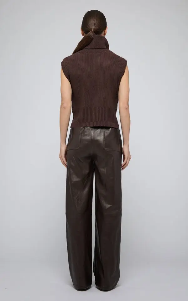 Simkhai Corrine Leather Pants - Brown