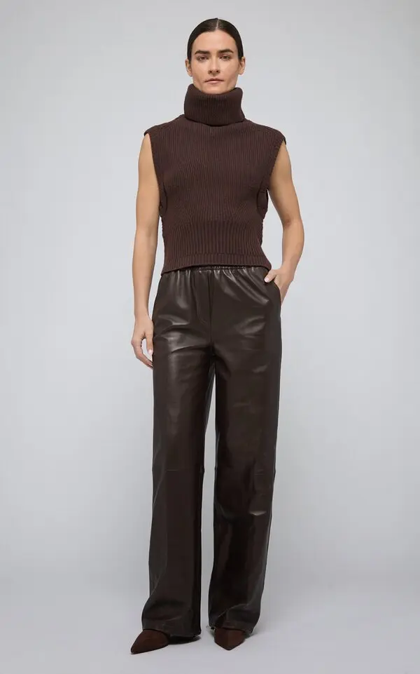 Simkhai Corrine Leather Pants - Brown