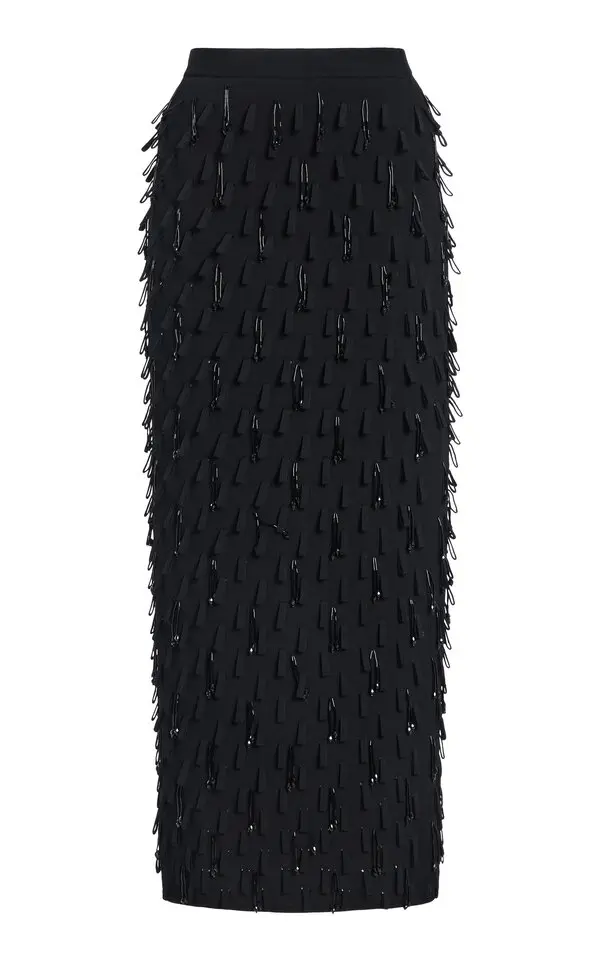 Simkhai Bree Bead-embellished Knit Midi Skirt