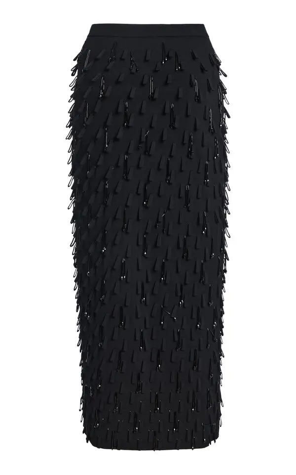Simkhai Bree Bead-embellished Knit Midi Skirt