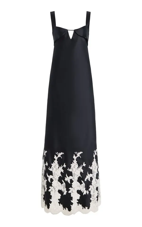 Simkhai Lea Wool-blend Lace-applique Maxi Dress