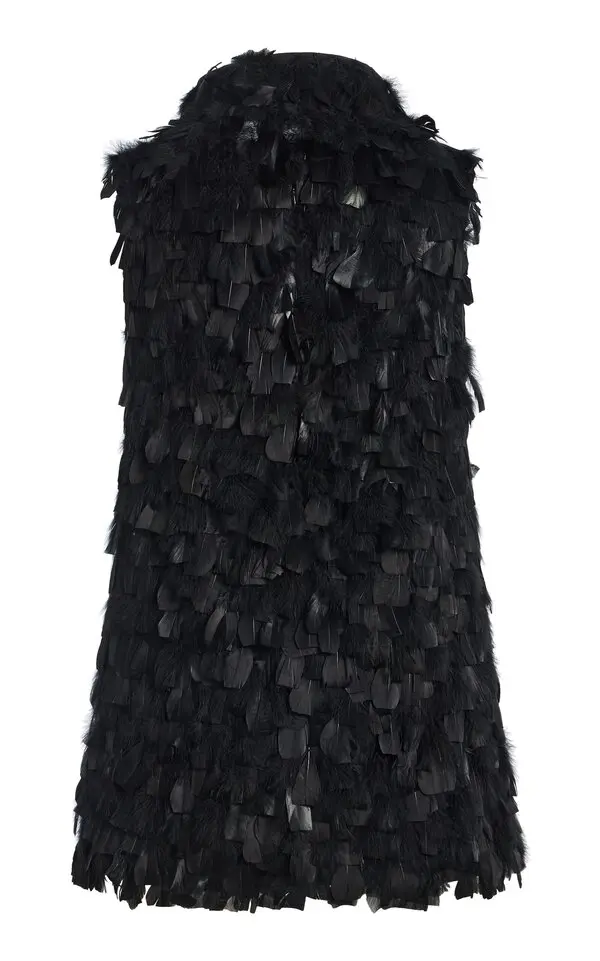 Simkhai Karlene Feather-embellished Mini Dress