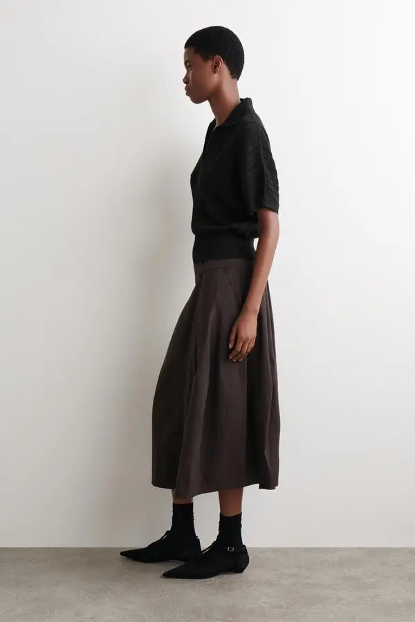 Cos Pointelle-knit Cotton Polo Top