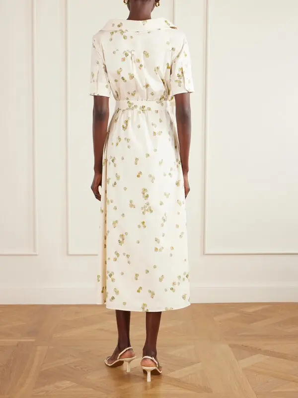 Altuzarra Lydia Belted Printed Midi Dress - Neutrals