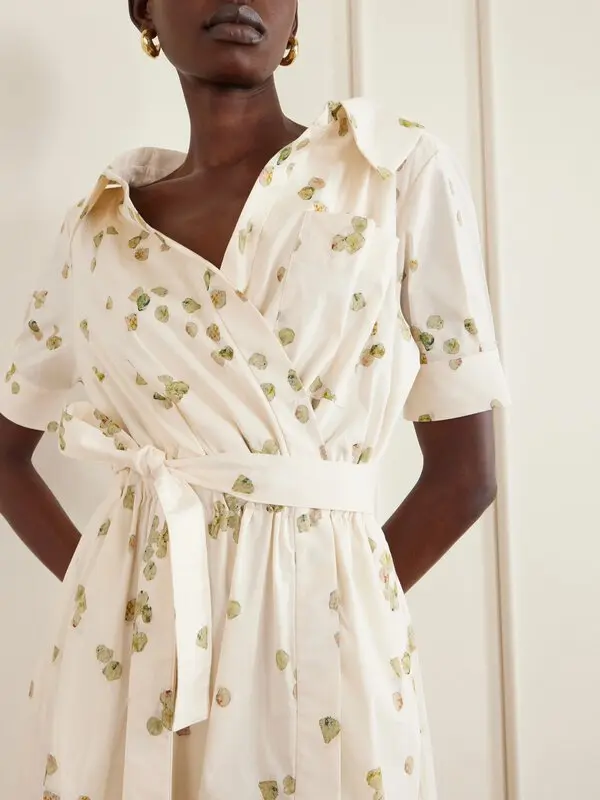 Altuzarra Lydia Belted Printed Midi Dress - Neutrals