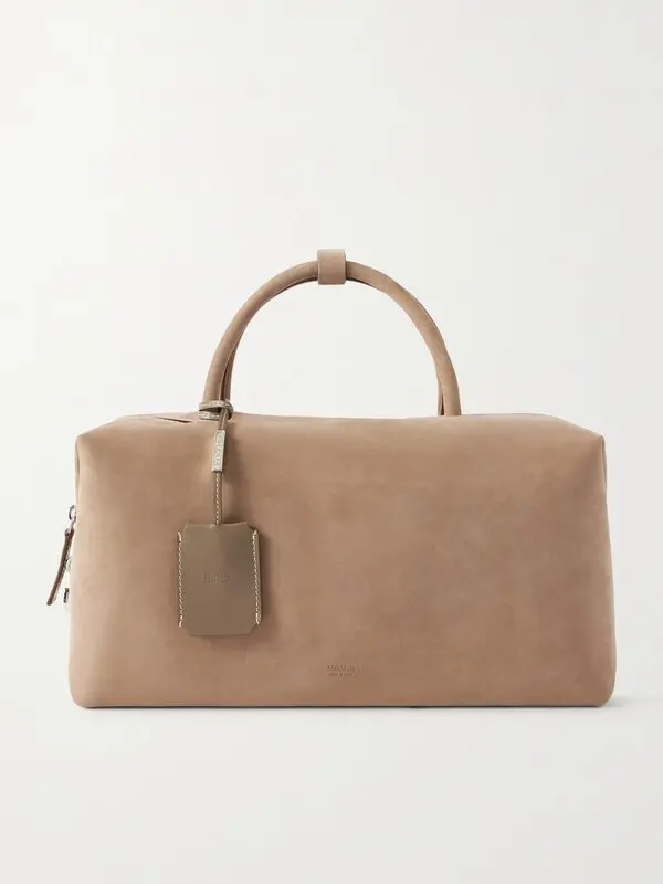 Max Mara Leather-trimmed Nubuck Tote