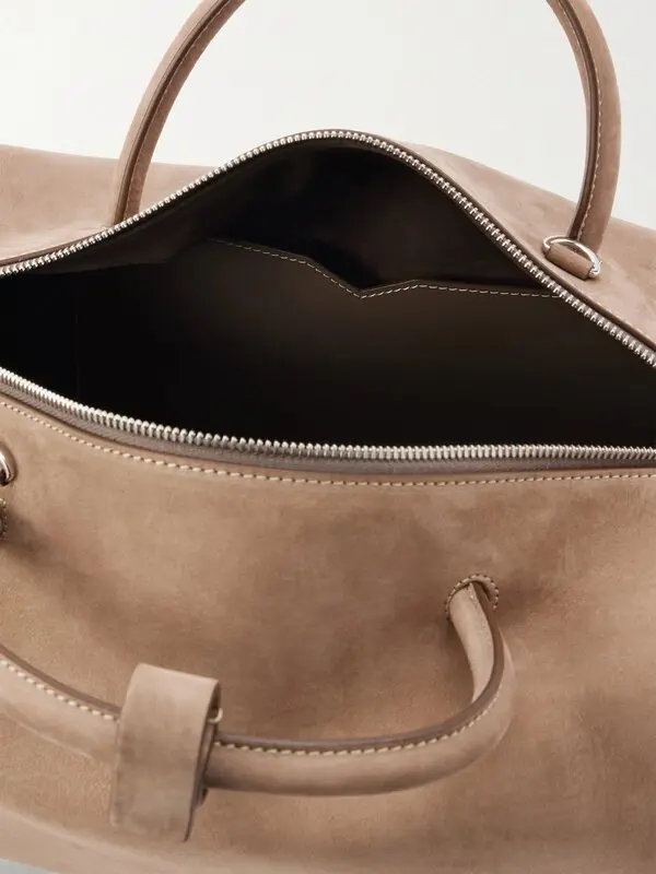 Max Mara Leather-trimmed Nubuck Tote