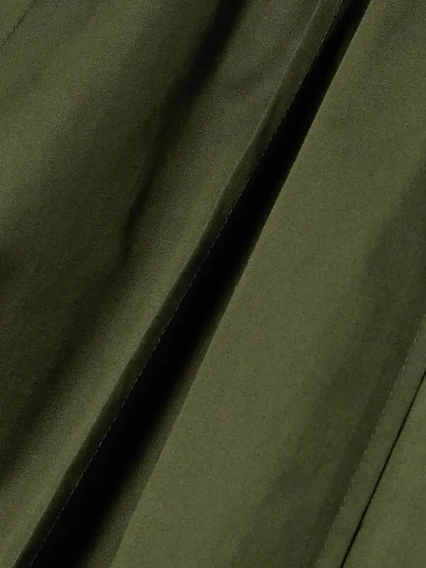 JOSEPH Manar Pleated Cotton-sateen Midi Skirt - Green