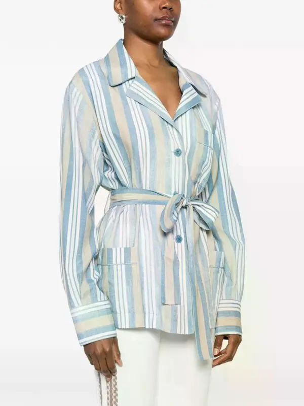 Ermanno Scervino Striped Belted Jacket