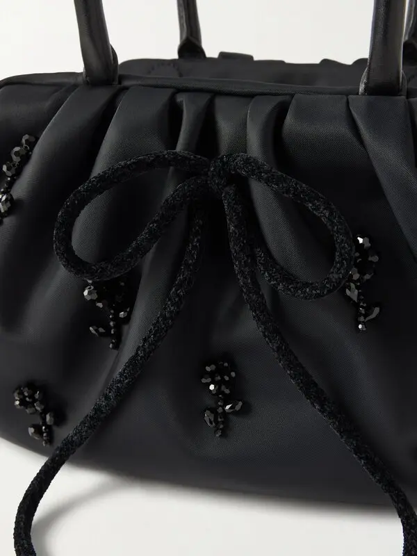Simone Rocha Leather-trimmed Embellished Tote