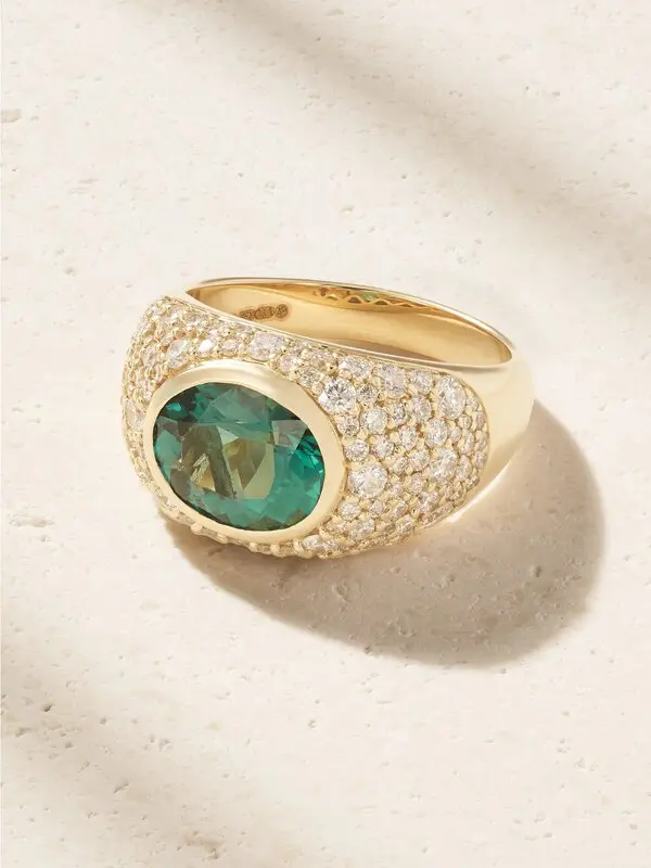 MARLO LAZ La Salina 14-karat Gold, Indicolite And Diamond Ring - Blue
