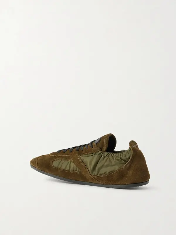 Proenza Schouler Shell-trimmed Suede Sneakers - Green
