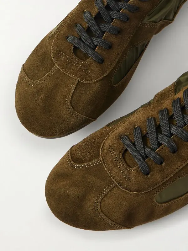 Proenza Schouler Shell-trimmed Suede Sneakers - Green