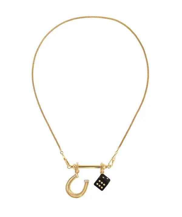 MARIE LICHTENBERG Dado And Horseshoe Diamond Necklace - Black