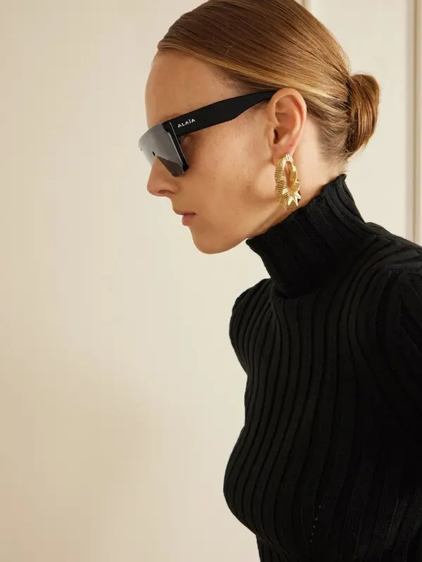 Alaïa D-frame Sunglasses - Black