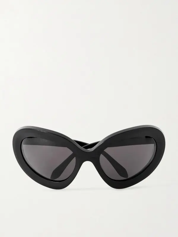 Alaïa Round-frame Acetate Sunglasses - Black