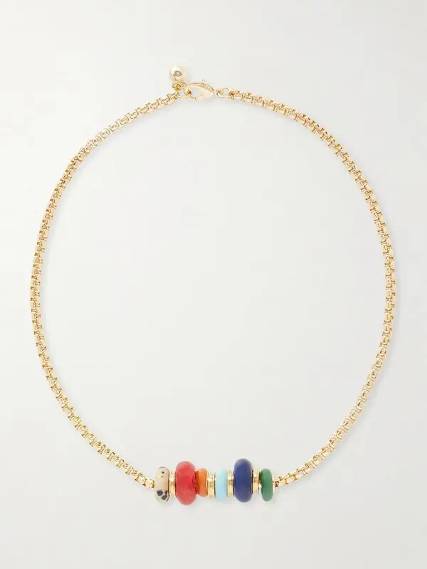 ROXANNE ASSOULIN The Stone Slider Multi Stone Necklace - Gold