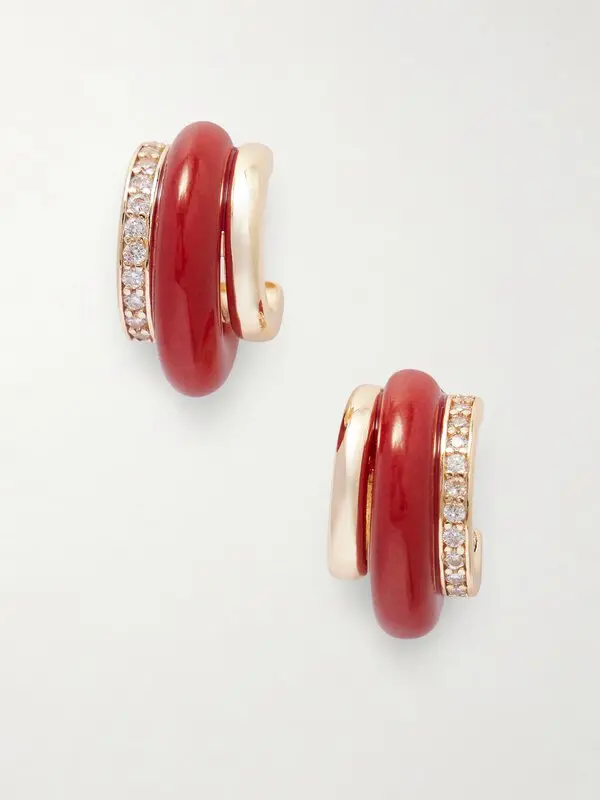 ROXANNE ASSOULIN The Stone Huggie Hoop Earrings - Gold