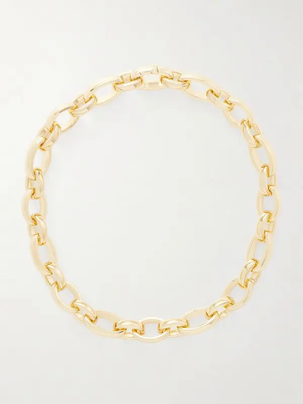ROXANNE ASSOULIN Puffy Tone And Crystal Necklace - Gold
