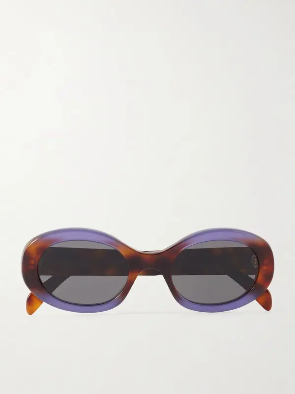 Celine Triomphe Oval-frame Sunglasses - Brown