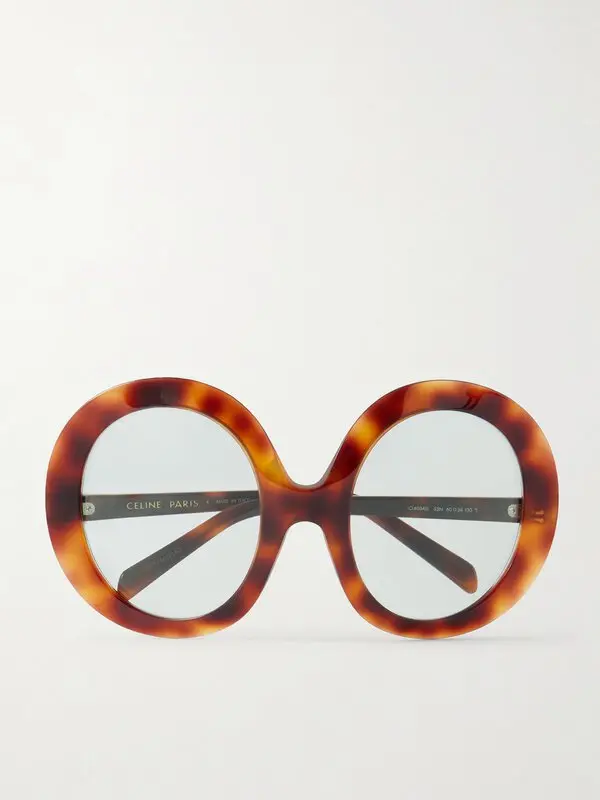 Celine Round-frame Tortoiseshell Acetate Sunglasses - Red