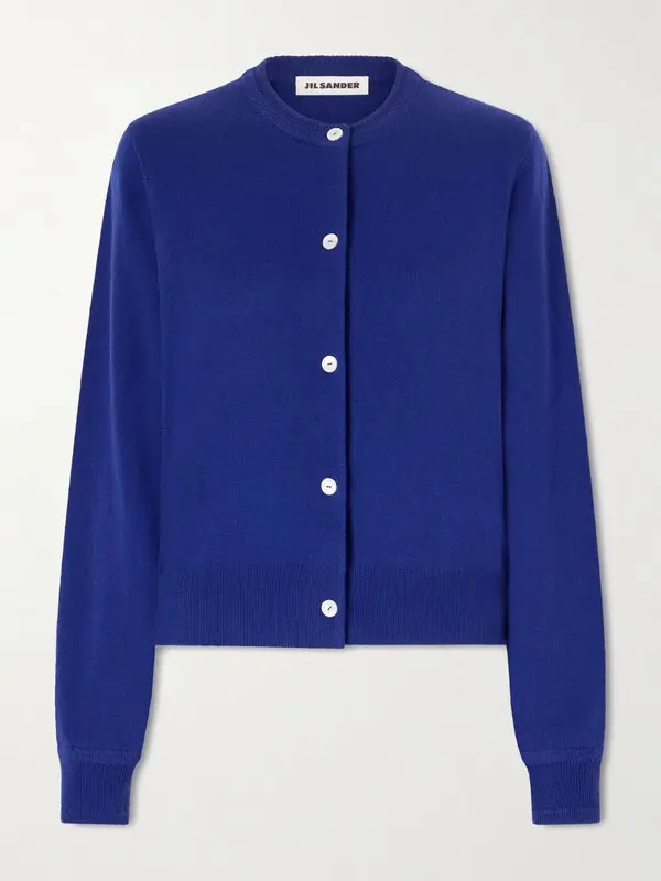 JIL SANDER Virgin Wool Cardigan - Blue
