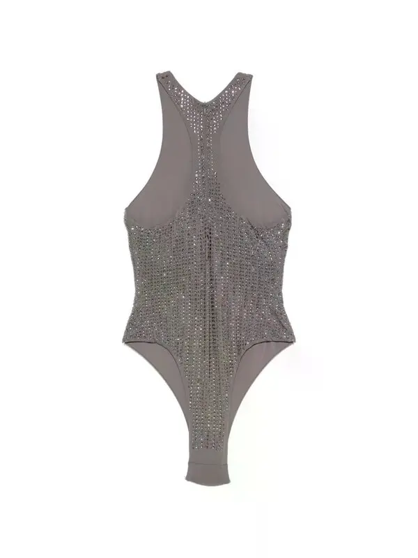 VENUJA Embellished Racerback One-piece Swimsuit - Grey