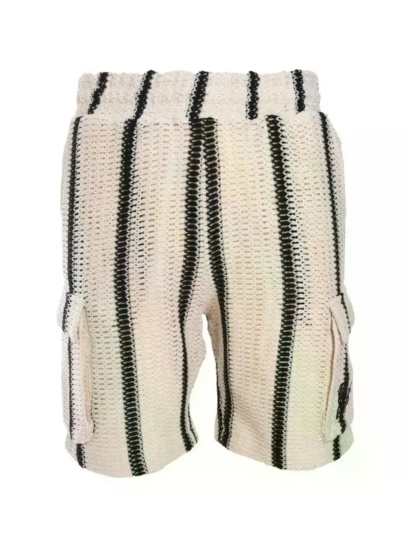 ONLY THE BLIND Striped Crochet Shorts