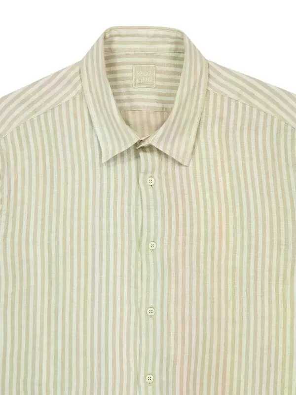 120% Lino Striped Short-sleeve Shirt